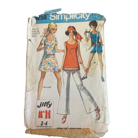 Simplicity | Other | Simplicity 8259 Vintage 7s Pattern Bell Bottom ...